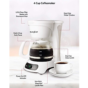 EUROSTAR 4-Cup Coffeemaker (WHITE)