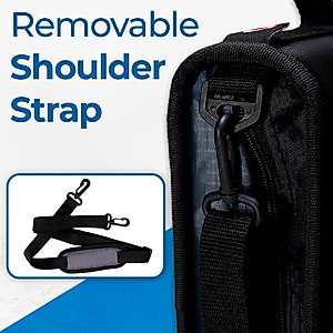 Case-it The King Sized Zip Tab Zipper Binder - 4 Inch D-Rings - 5 Subject File Folder - Multiple Pockets - 800 Sheet Capacity - Comes with Shoulder Strap - Jet Black D-186