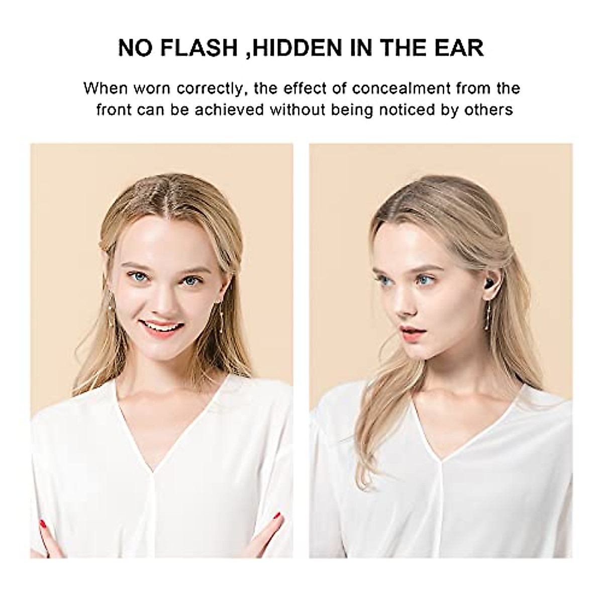 Invisible Earbuds Sleep Smallest Bluetooth Earbuds Mini Wireless Ear Buds Discreet Bluetooth Earpiece Tiny Hidden Small Ears Earbud for Work Headphones True Wireless Earpiece with Charging Case