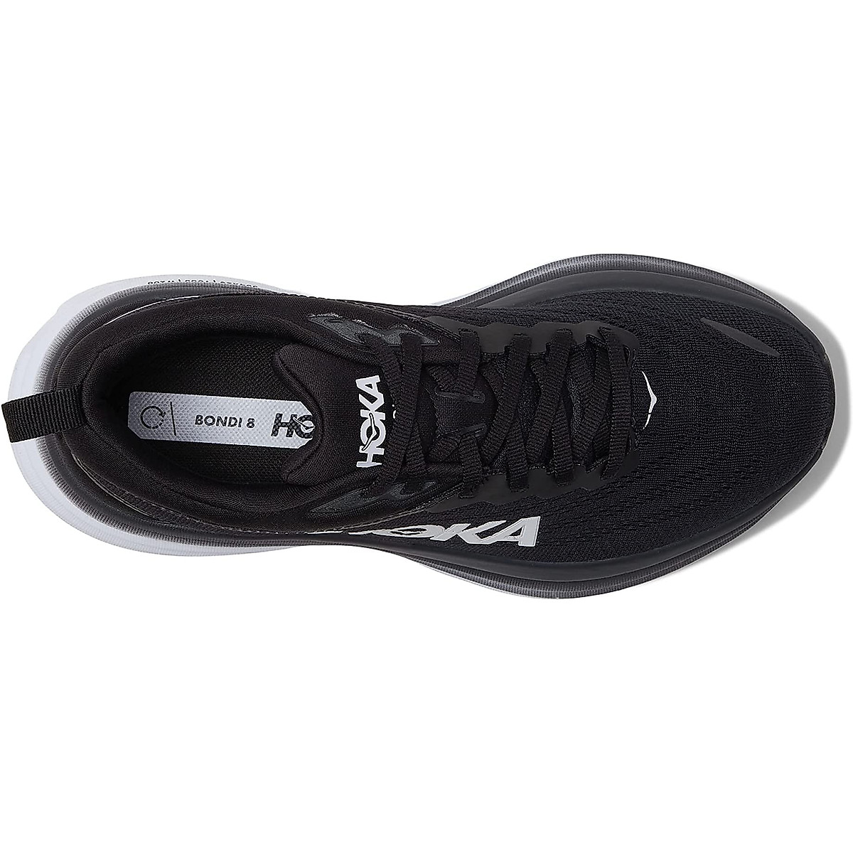 HOKA ONE ONE | Women's, Bondi 8 Road Running Sneakers (Black & White - 7)