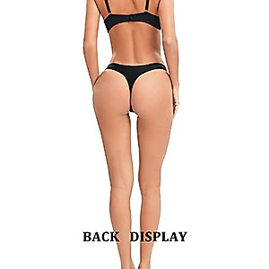 POKARLA Seamless Thongs for Women breathable Low Rise No Show Panties Invisible Underwear Pack of 10