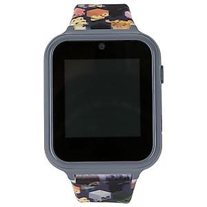 Accutime Minecraft Kids Grey Educational Learning Touchscreen Smart Watch Toy for Girls, Boys, Toddlers - Selfie Cam, Learning Games, Alarm, Calculator, Pedometer & More (Model: MIN4076AZ)