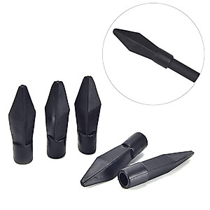 RLECS 12pcs Soft Rubber Practice Archery Arrowhead Inner Dia. 8mm Glue on Target Arrow Tips for Archery CS Shooting/Archery Hunting Game, Black