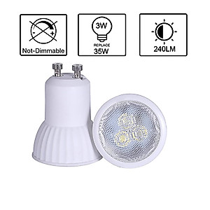 ukzboss MR11 GU10 35mm Mini LED 3W 120V Non-Dimmable 6000K Cool White Spotlight Small Bulb Replace 35W Halogen Bulb Equivalent GU10 LED Spotlight