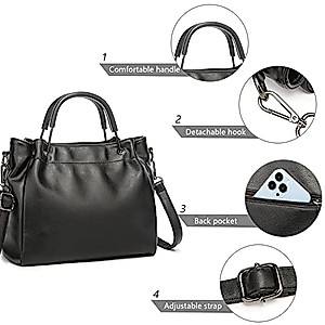 MBDFUT Handbags for Women Fashion Soft Leather Purses Satchel Large Capacity Tote Shoulder Crossbody Bags