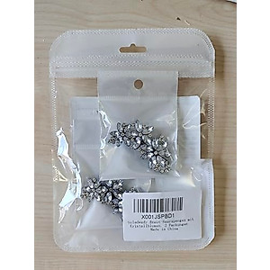 Goledwedy Crystal Flower Bridal Hair Clips(2 packs) Rhinestone Wedding Hair Clips For Brides