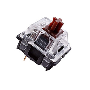 Granvela Gateron KS-8 Brown Switches with Black Bottom, Smooth Tactile Feedback, 55g Actuation Force, 3-pin Design, Compatible with Cherry MX Keyboards, 65-Pack