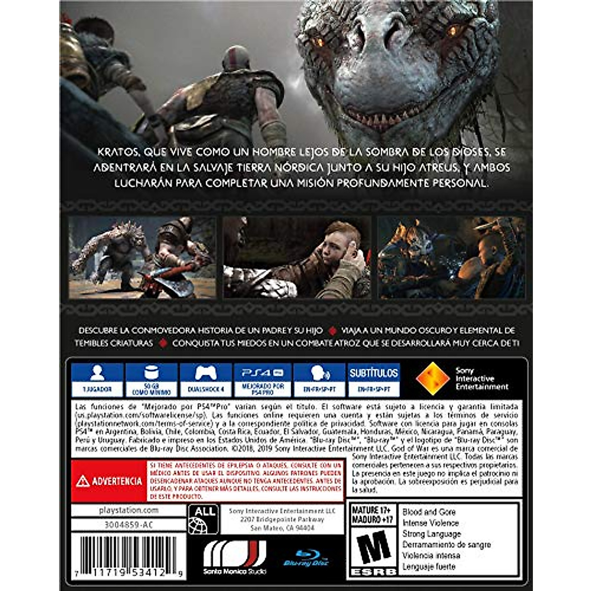 God of War Playstation 4 - Hits - Standard LATAM Edition Spanish/English/French