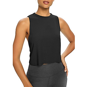 Bestisun Workout Tops for Women Yoga Tops Athletic Gym Clothes Backless Workout Tops Open Back Athletic Tops for Women Black S