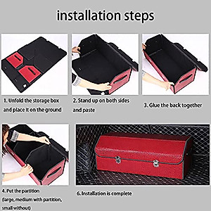 Multipurpose Collapsible Car Trunk Storage Organizer with Lid - Portable Car Storage Box Bin SUV Van Cargo Carrier Caddy for Shopping Camping Picnic Home Garage