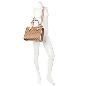GUESS Silvana Small Tote, Latte Logo/Rosewood