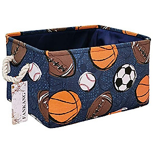 FANKANG Rectangular Laundry Basket Nursery Storage Fabric Storage Bin Storage Hamper,Book Bag,Gift Baskets(Navl-ball game)