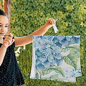 JUAMA Blue Hydrangea Flower Hand Towels 2-Pack Fingertip Towels Absorbent Hand Towels for Bathroom Decorative Set Lightweight Bath Towels 28x14 Inches