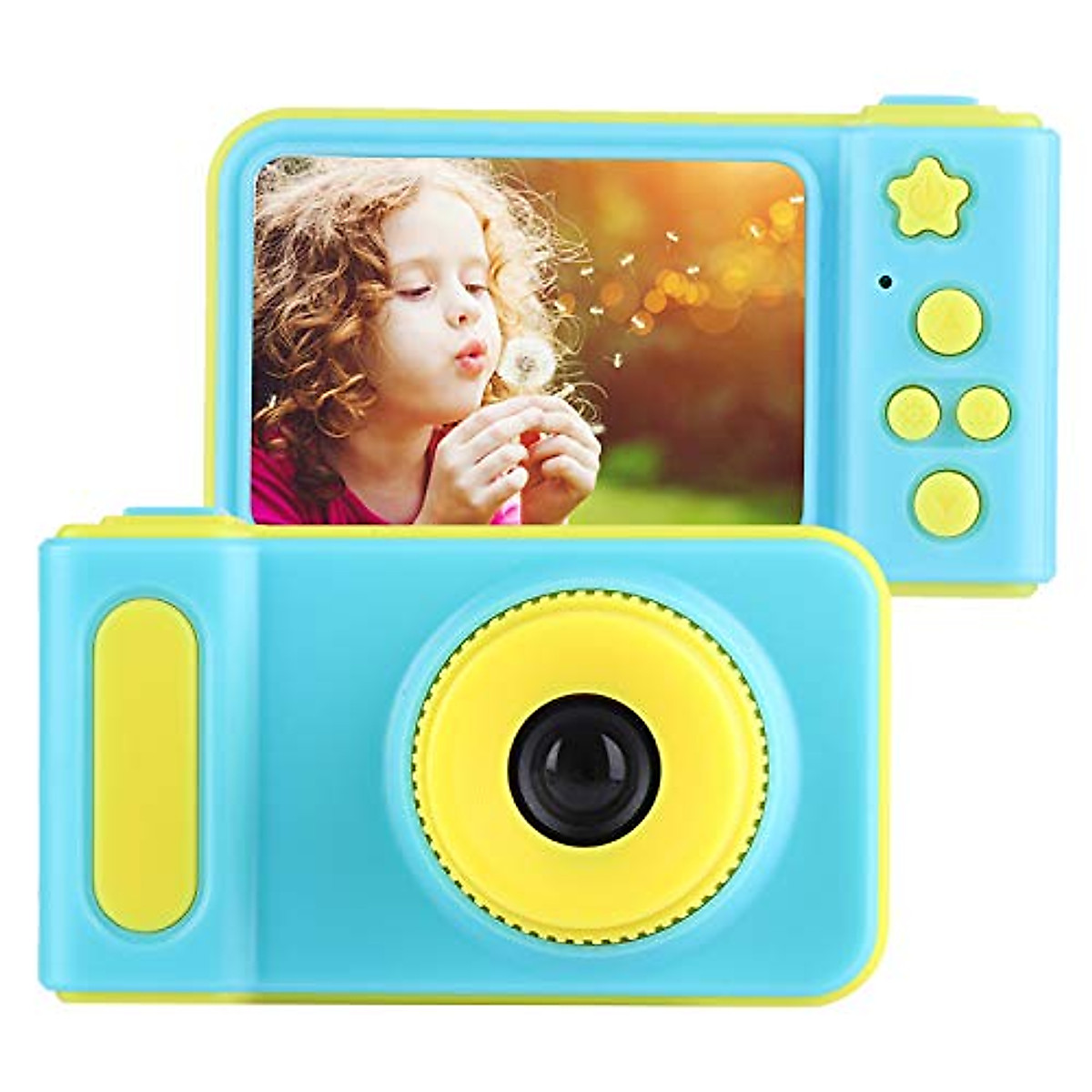 RvSky Photography Accessories 2 Inch 1080P Digital Video Camera Cartoon Toy Camera Children Birthday Gift(蓝色)