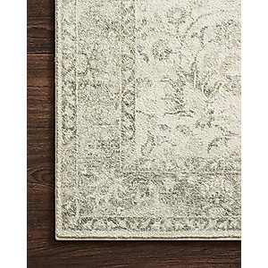 Loloi II Rosette Collection ROS-02 Ivory/Silver, Traditional 7'-6" x 9'-6" Area Rug