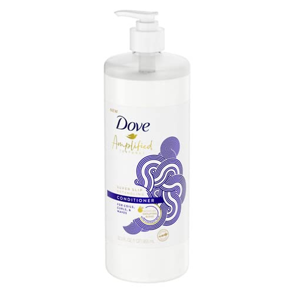 Dove Amplified Textures Deep Moisture Detangling Conditioner for Coils, Curls, and Waves Coconut Milk Hair Moisture Amplifying Hair Care Blend 32.3 oz