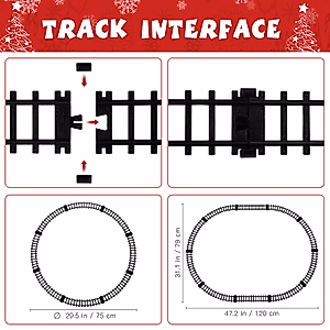 Toyvian Christmas Railway Train Set with 47.2" Railway Track & 4 Cars Lights and Sounds Railway,Battery Operated Locomotive Engine Play Set Electronic Toys Gift for Kids
