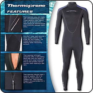 Henderson Thermoprene 5mm Men's Jumpsuit (Back Zip) - Black/Blue - X-Large Short