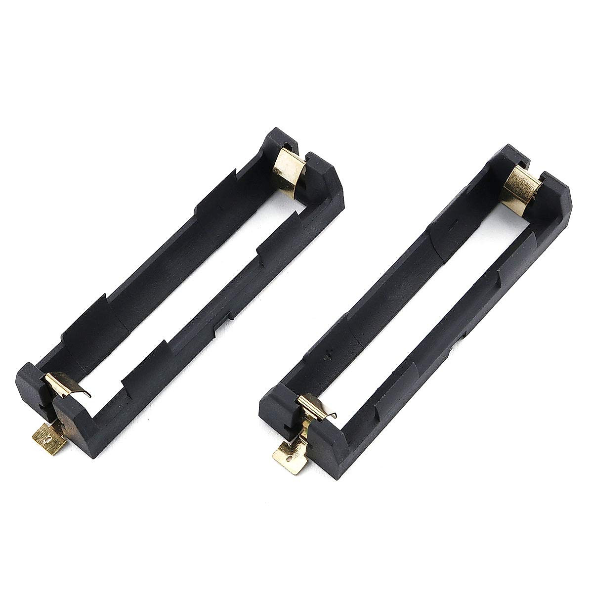 E-outstanding 2pcs 1x 18650 Series Batteries Holder Single Slot 3.7V SMD SMT Batteries Case Storage Box with Bronze Pins