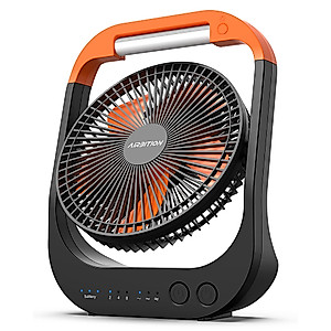 20000mAh Camping Fan with LED Lantern, 8 Inch Portable Tent Fan with 4 Speeds, Rechargeable Battery Fan for Fishing, Outdoor, Hurricane