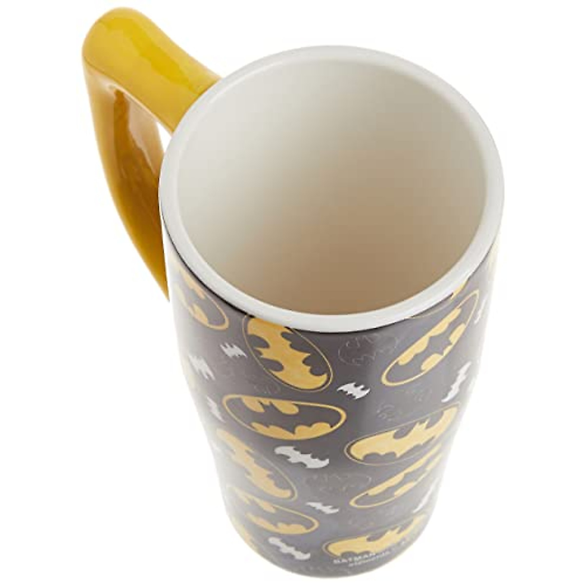 Spoontiques - Ceramic Travel Mugs - Batman Logo Cup - Hot or Cold Beverages - Gift for Coffee Lovers