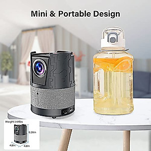 Native 1080P Portable Projector, Mini 5G WiFi Projector with Android 9.0, Smart Bilateral Bluetooth Projector for Wireless Phone Connection, Support 4K Outdoor Movie,Dolby Audio Home Theater,HDMI USB