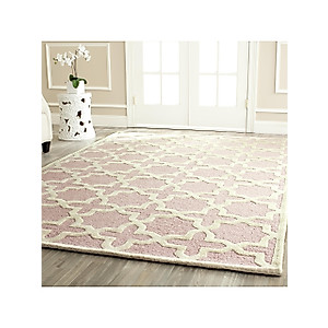 SAFAVIEH Cambridge Collection 10' x 14' Light Pink / Ivory CAM125M Handmade Moroccan Premium Wool Area Rug
