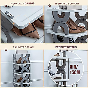 SAYONAKUAJ Foldable Shoe Rack, Collapsible Shoe Rack, 6-Tier Folding Shoe Rack, Shoe Organizer, Collapsible Shoe Storage, Shoe Tower, Corner Shoe Rack, Vertical Shoe Rack (6-TIER GRAY 1Pcs)