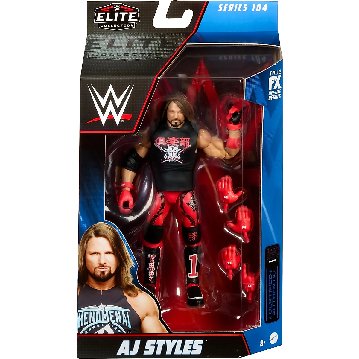 Mattel WWE AJ Styles Elite Collection Action Figure with Accessories, Articulation & Life-like Detail, Collectible Toy, 6-inch
