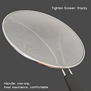 Telison Splatter Screen for Cooking 13 Inch, Block 99% Hot Oil, Stainless Steel Splatter Screen for Frying Pan, Heavy Duty and Easy to Clean