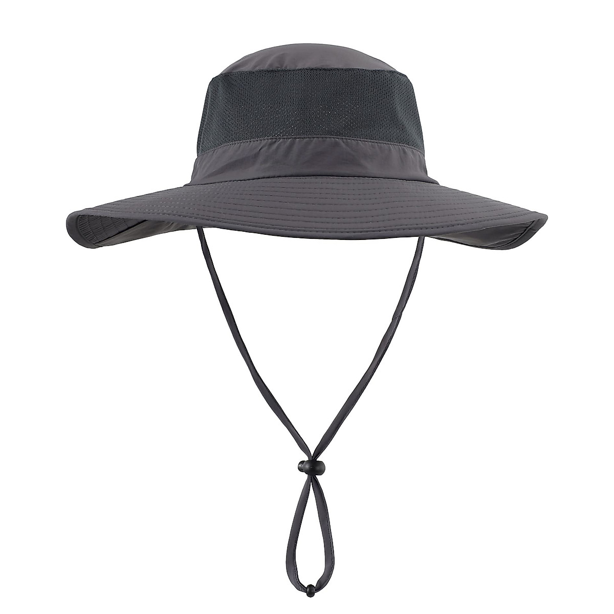 Home Prefer Outdoor UPF50+ Mesh Sun Hat Wide Brim Fishing Hat with Neck Flap (Dark Gray)