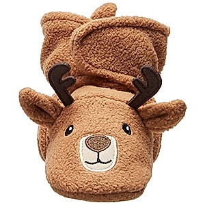 Hudson Baby Unisex Cozy Fleece Booties, Reindeer, 12-18 Months