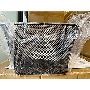 ANZOME Rear Bike Basket - Heavy-Duty Iron Wire Bicycle Cargo Rack with Reflective Waterproof Cover