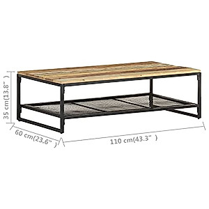 QJBSAVVA Coffee Table 43.3"x23.6"x13.8" Solid Reclaimed Wood,Bedside Tables Side Tables End Tables Entrance Tables Suitable for Meeting Rooms, Reception Rooms, Offices