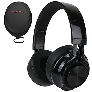 PowerLocus P3 Wireless Bluetooth Headphones Over-Ear, [40h Playtime, Bluetooth 5.0] Foldable Stereo Wireless/Wired Headphone Over Ear with Mic Deep Bass Headset for iOS/Android/Laptop/PC/TV - Black