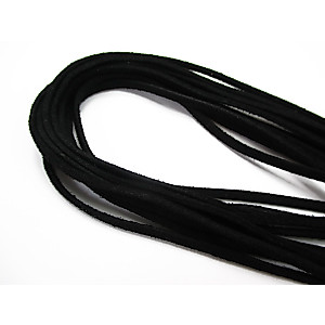 ALL in ONE 10pcs Faux Leather Suede Cord Necklace with Lobster Clasp Extended Chain (25", Black)