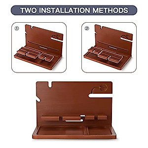 Nightstand Organizer for Men, CALM COZY Bamboo Cell Phone Docking Station, Gifts for Him, Birthday Gifts for Dad, Wallet and Key Organizer, Watch, Tablets, Rings, Glasses Put Together