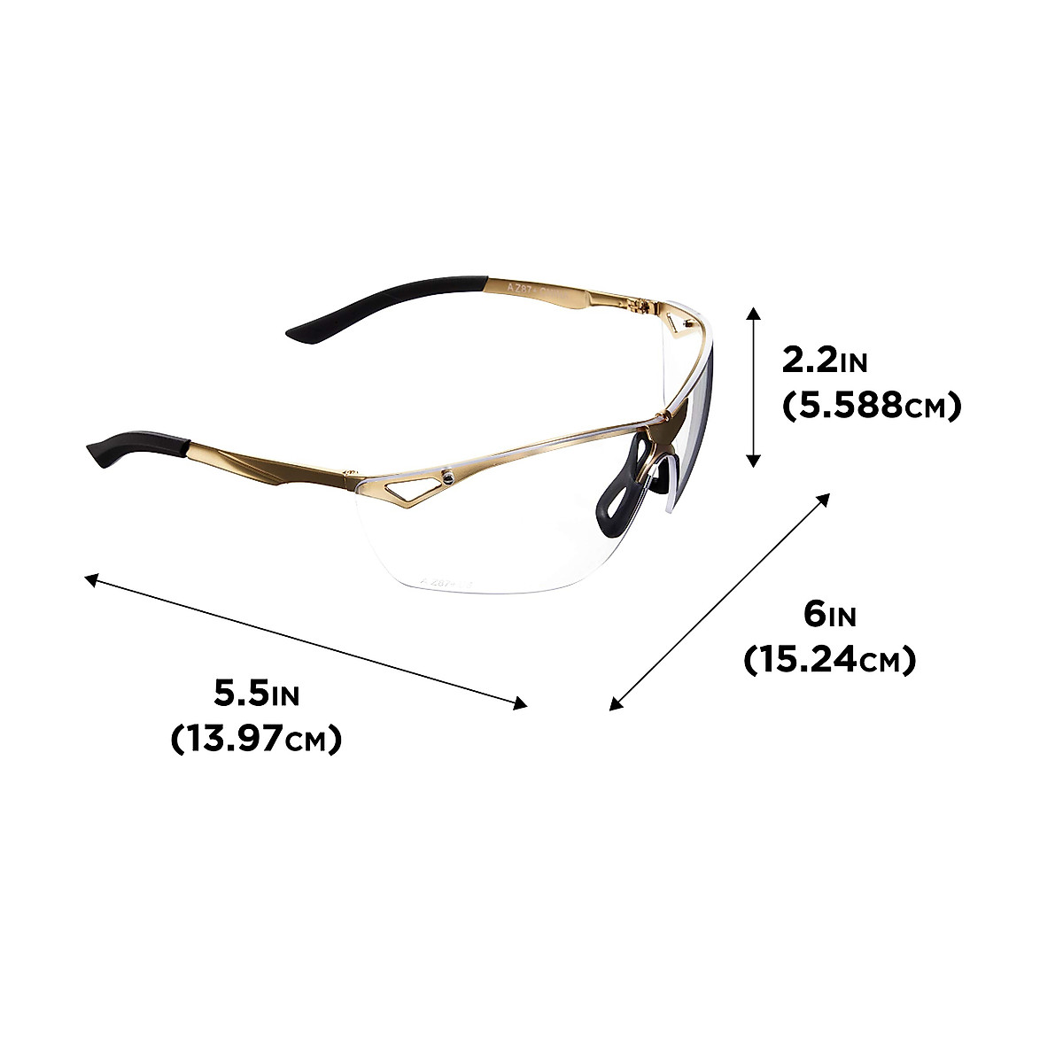 Allen Company Girls with Guns® Afire Protective Shooting Safety Glasses, Clear Lenses, Anti-Scratch/Fog/UV Coated, ANSI Z87+ & CE Rated, Gold