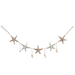 MAGICLULU Ocean Star Banner Garland Sea Shells Bunting Garland Under The Sea Themed Hanging Sign Mediterranean Coastal Nautical Party Decoration