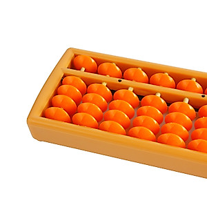 Larcele Bead Arithmetic Counting Abacus with Reset Button School Supplies for Children,13 Column SP-02 (Yellow 2)