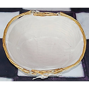 Vintiquewise(TM) QI003055.WF Oval Willow Basket with Double Drop Down Handles