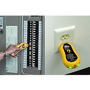 IDEAL INDUSTRIES INC. 61-534 Digital Circuit Breaker Finder with Digital Receiver and GFCI Circuit Tester,Yellow