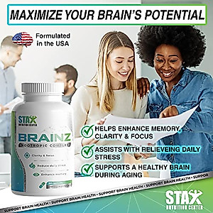 Stax Brainz Nootropic Brain Supplement, Brain Booster - Memory Supplement for Brain Function, Memory and Focus - Memory Pills to Help Reduce Daily Stress, Support Brain Health Mind Clarity - Alpha GPC