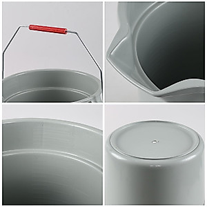 Morcte 3.5 Gallon Heavy Duty Plastic Cleaning Bucket Pail with Portable Handle, 4 Pack Commercial Round Utility Cleaning Pail, Gray
