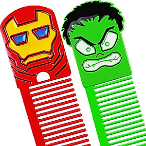 2Pcs Hulk & Iron Man Comb Stainless Steel Metal Comb Dense Tooth Comb Compact Size Comb