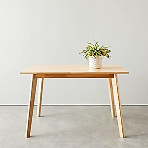 Amazon Basics FSC Certified Solid Wood Kitchen Rectangular Dining Table, Natural Wood, 29.5"D x 47.2"W x 29.5"H