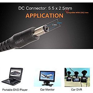 Jackery Charging Cord,12V Cigarette Lighter toDC8mm Connector Car Charger Power Adapter Fits Portable Power Station Solar Generator Mobile Lithium Battery Pack DVD Player Car DVR