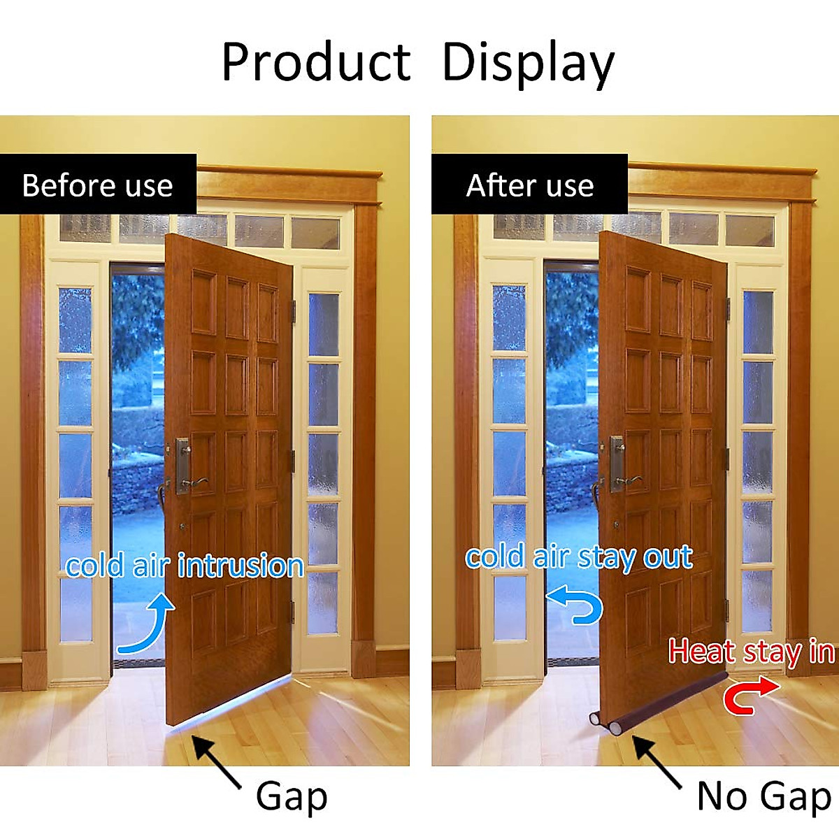 SWISSELITE 36 Inch Under Door Draft Stopper,Sound Proof Reduce Noise,Energy Saving Under Door Draft Stopper Door Weather Stripping