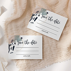 Paper Clever Party Modern Save the Date with Envelopes, All Occasion Cards for Wedding Invitations, Birthday, Graduation, Blue and Pink, 3.5x5, 25 Pack