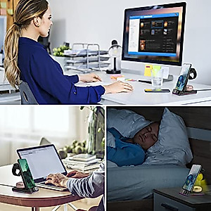 3 in1 Wireless Charger for Samsung, Qi Fast Wireless Charging Station with Clock/Alarm/Night Light for Samsung Galaxy Watch 5/Pro/4/3,Active 2/1,Galaxy S22/S21/Z Flip/Fold 3,Galaxy Buds 2/Pro/Live